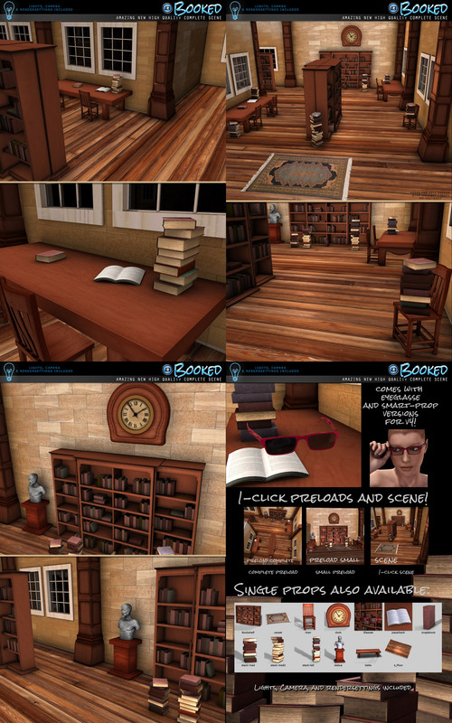 Booked Scene Library 2025 - Free Daz 3D Models
