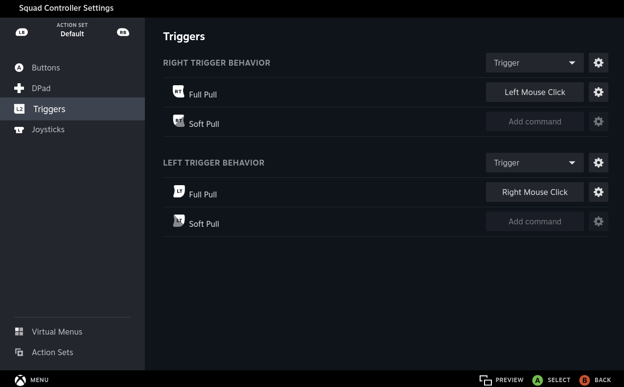 Can't get right or left triggers on Xbox One controller to act like mouse clicks on Pop OS 22.04 ...