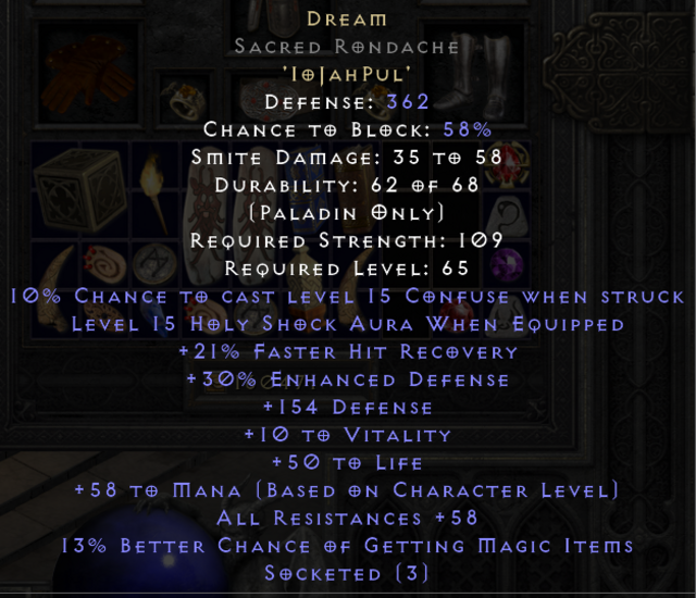 N Dream Base Helmet And Shield Or Rune Words 800fg - Topic - d2jsp