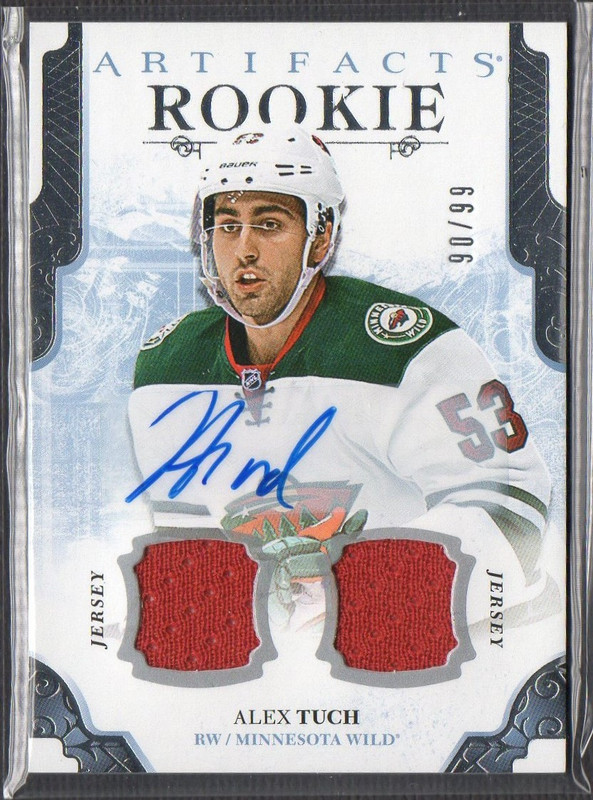 2017 18 Artifacts Autograph Materials Silver 180 Alex Tuch 99 — Postimages