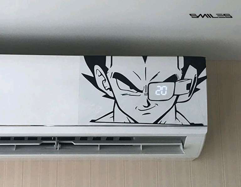 Shopee: Calcomanía de Vegeta para Minisplit/Aire acondicionado
