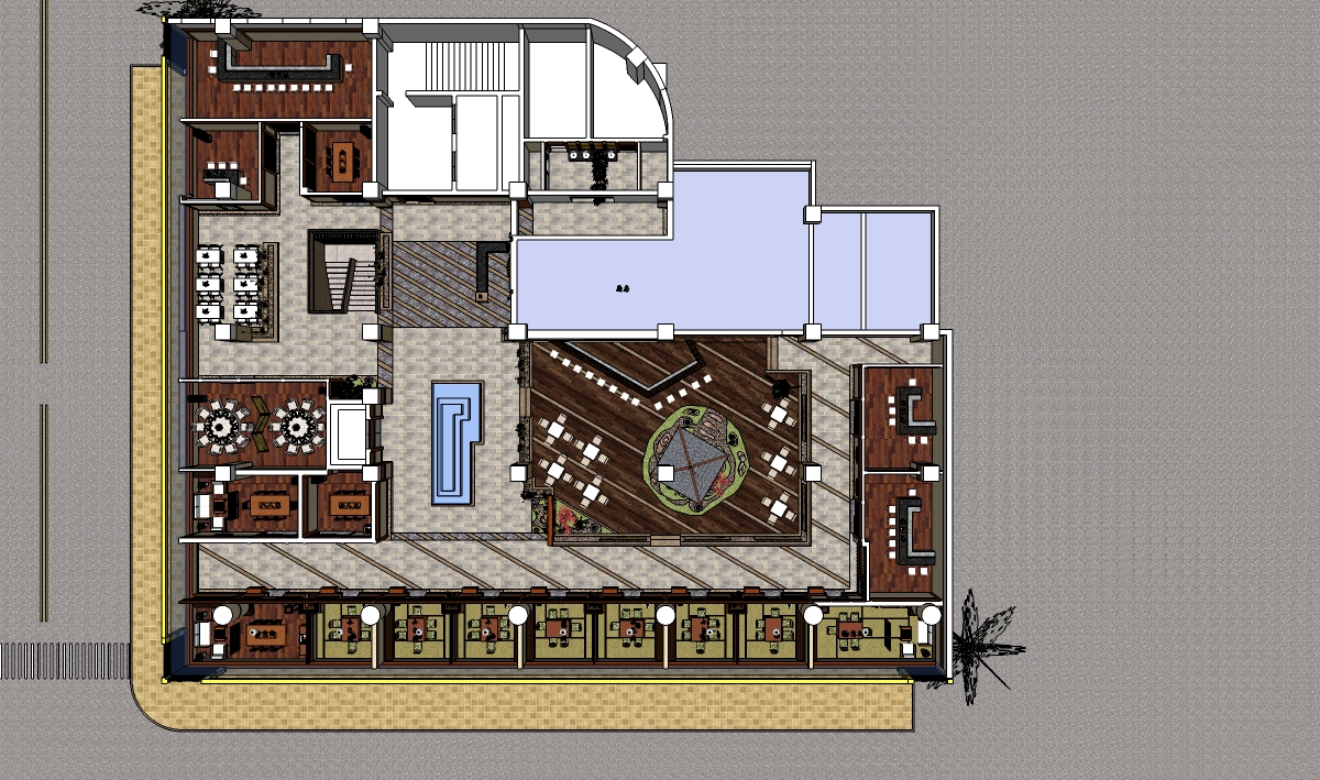 1153 Interior Restaurant Sketchup Model Free Download Part2