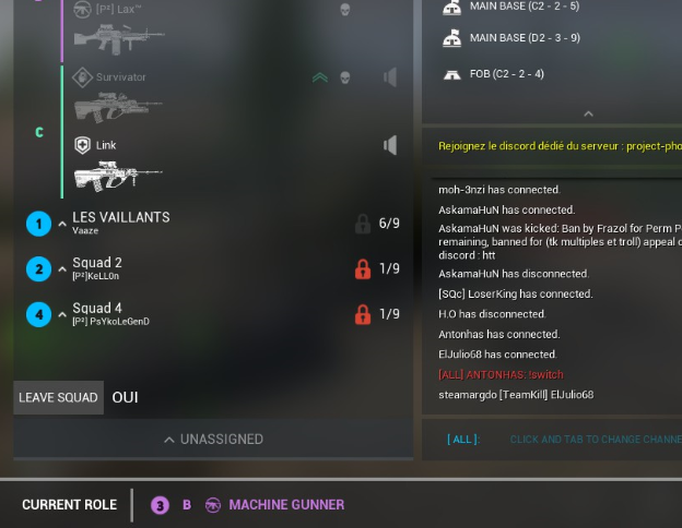 Radio HUD at the background of the spawn menu, impossible to know who ...