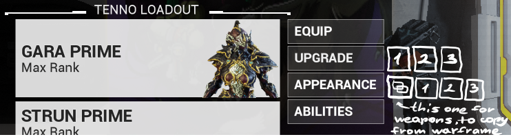 Switch mod loadouts/appearance sets instantly - Art, Animation, & UI - Warframe Forums
