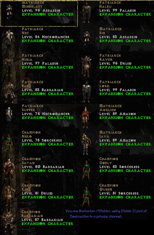 Character Names - Topic - d2jsp