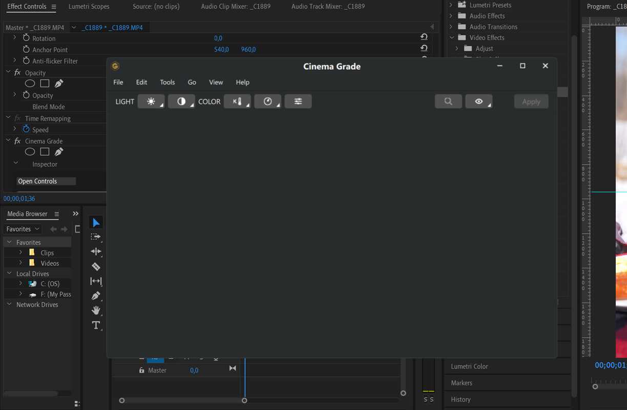 having Cinema Grade issue in Premiere Pro (requesting help) : r/colorists