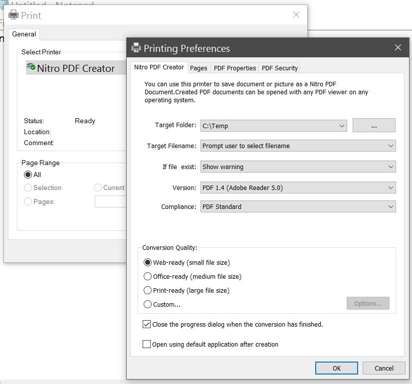 Saving print settings - Printing - Nitro Community Forums
