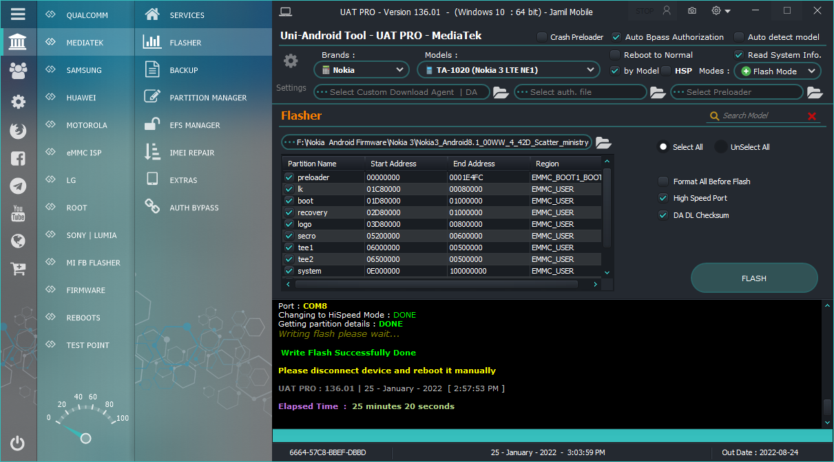 Nokia 3 TA1020 Logo Hang Flash Done By UAT Pro - GSM-Forum
