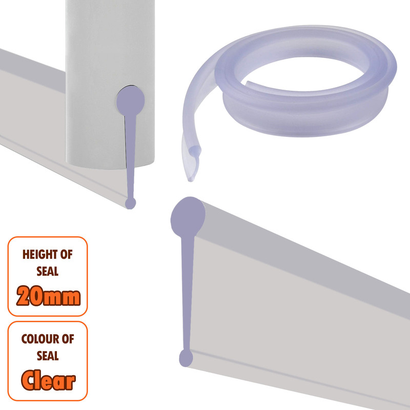 Ecospa Replacement Rubber Seal For Folding Bath Shower Screen
