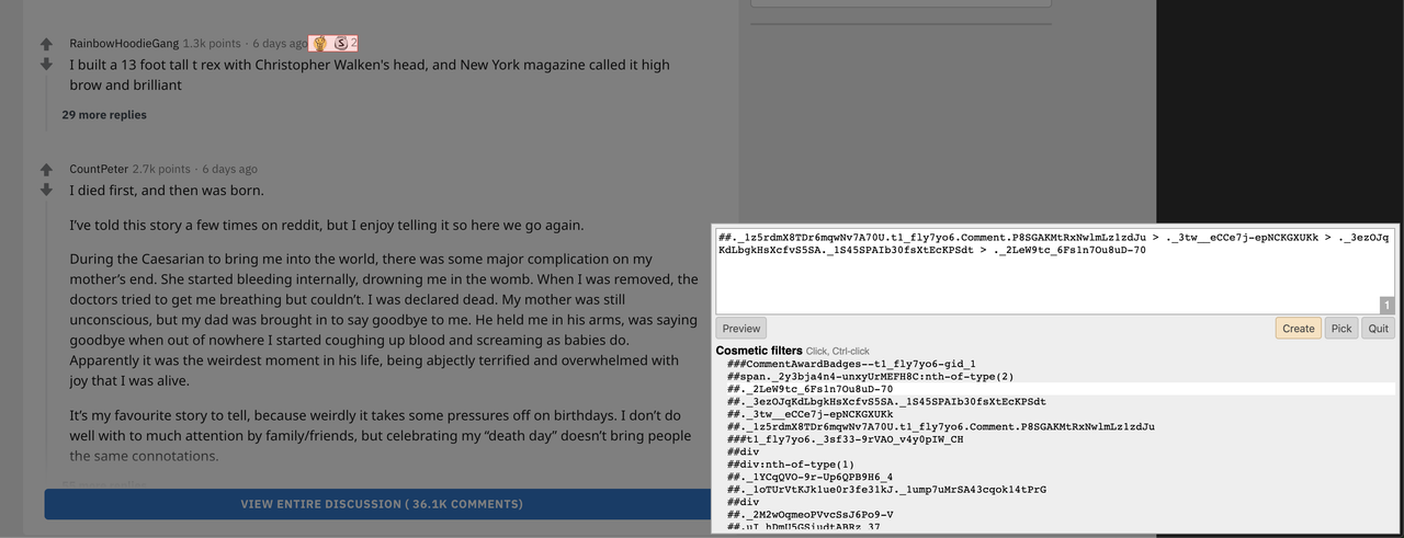 Can we block new reddit comment awards? : r/uBlockOrigin