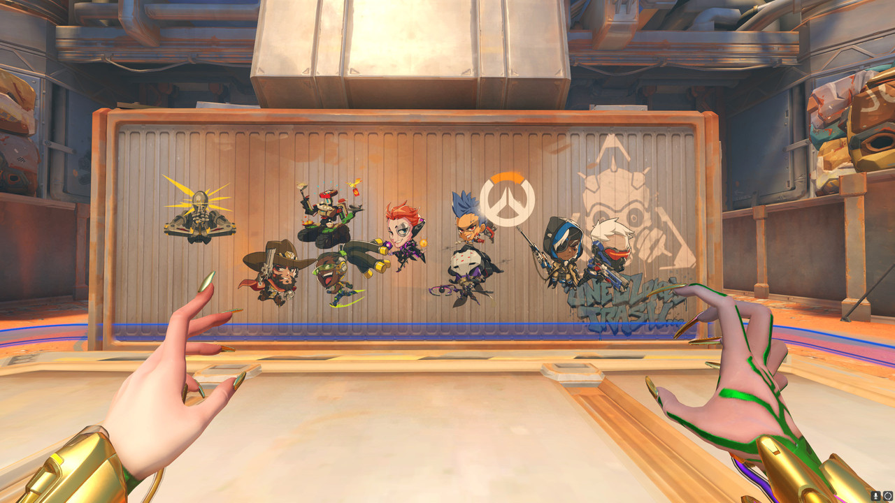 The entire lobby placed their sprays on this wall after I started it ...