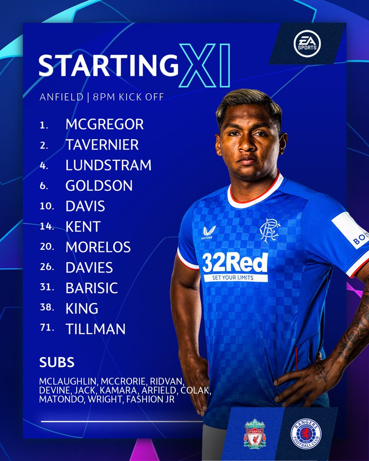 Rangers starting XI — Postimages