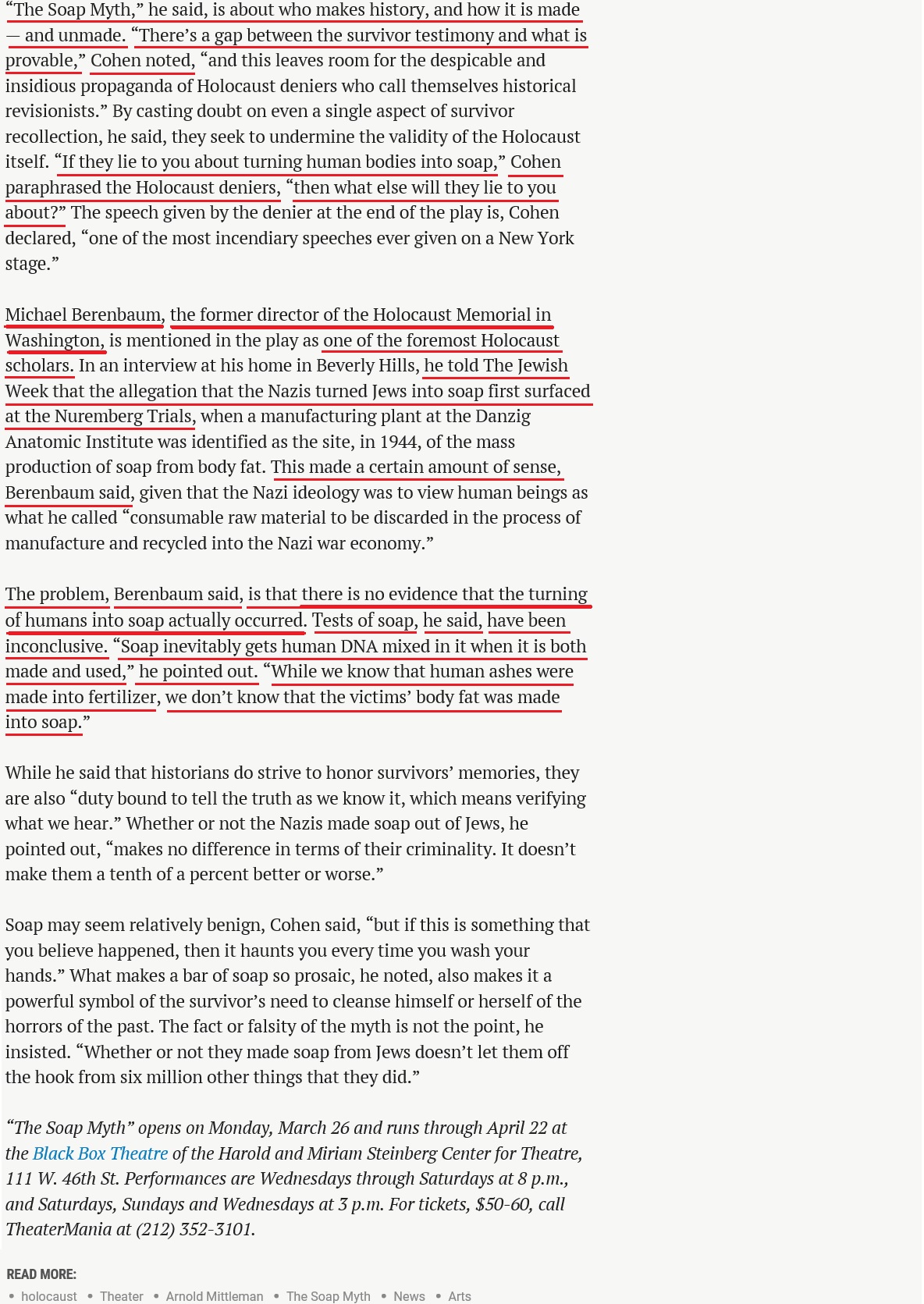 Holocaust The Times of Israel March 2012 Jewish soap A Holocaust myth ...