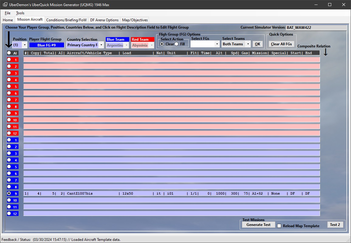 Five plane formations