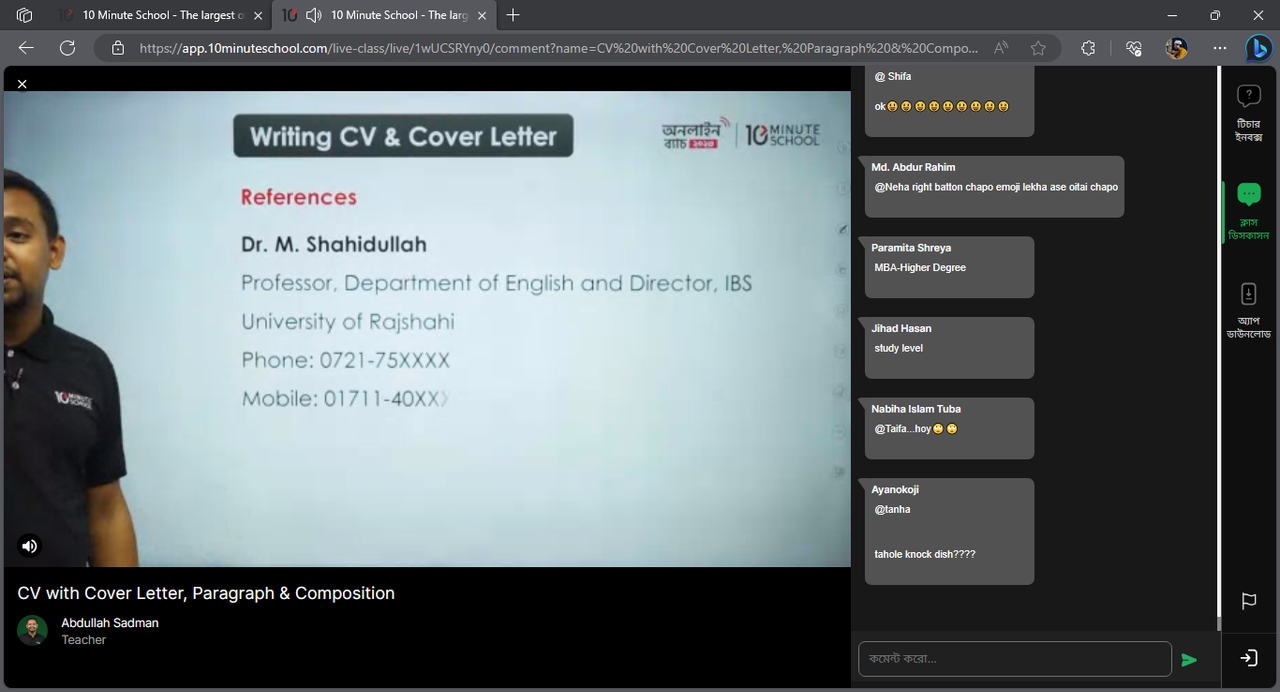 10 Minute School The largest online classroom of Bangladesh and 1 more page Personal Microsoft ...