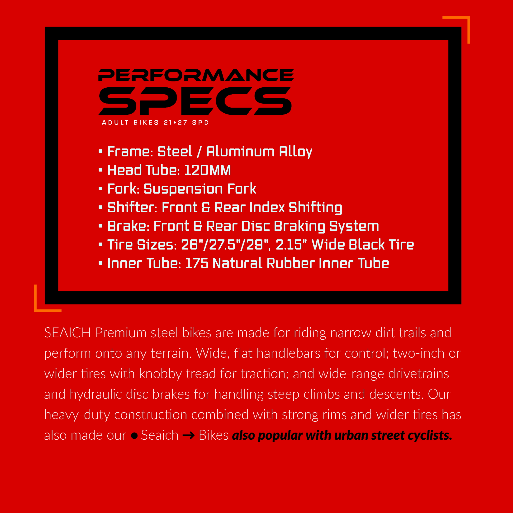 Adult Bike SPECS 21and27 speed Red — Postimages