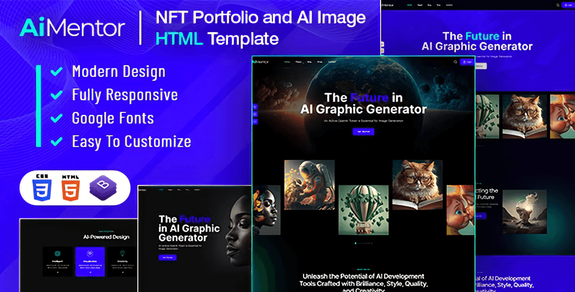 AI Mentor - AI Image Generator HTML Template – Bliter GPL