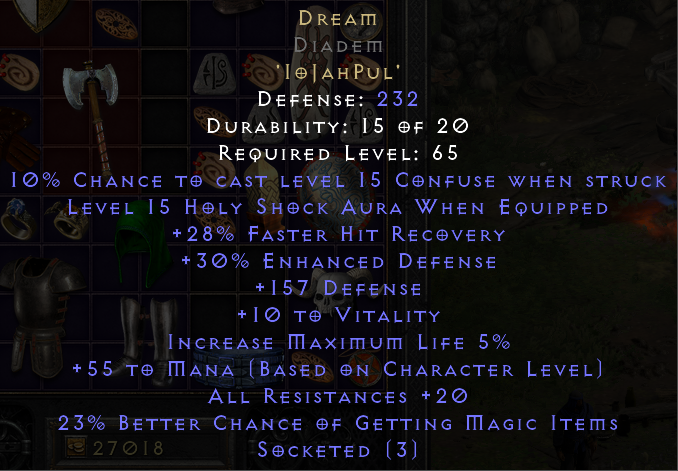 Excellent Roll Dream Diadem Ft - Topic - d2jsp