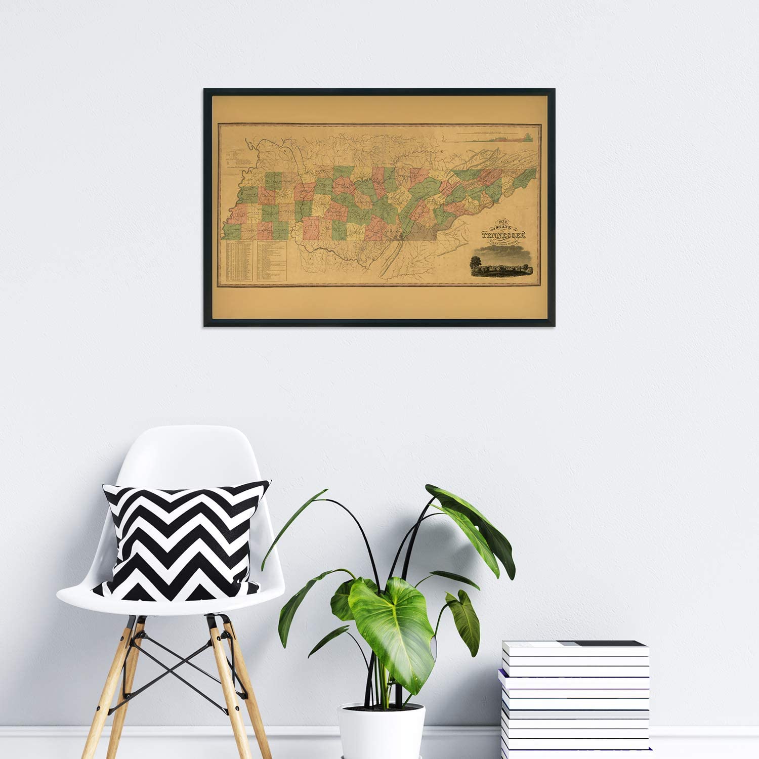1832 Tennessee State Poster Map - Vintage State of Tennessee USA Wall ...