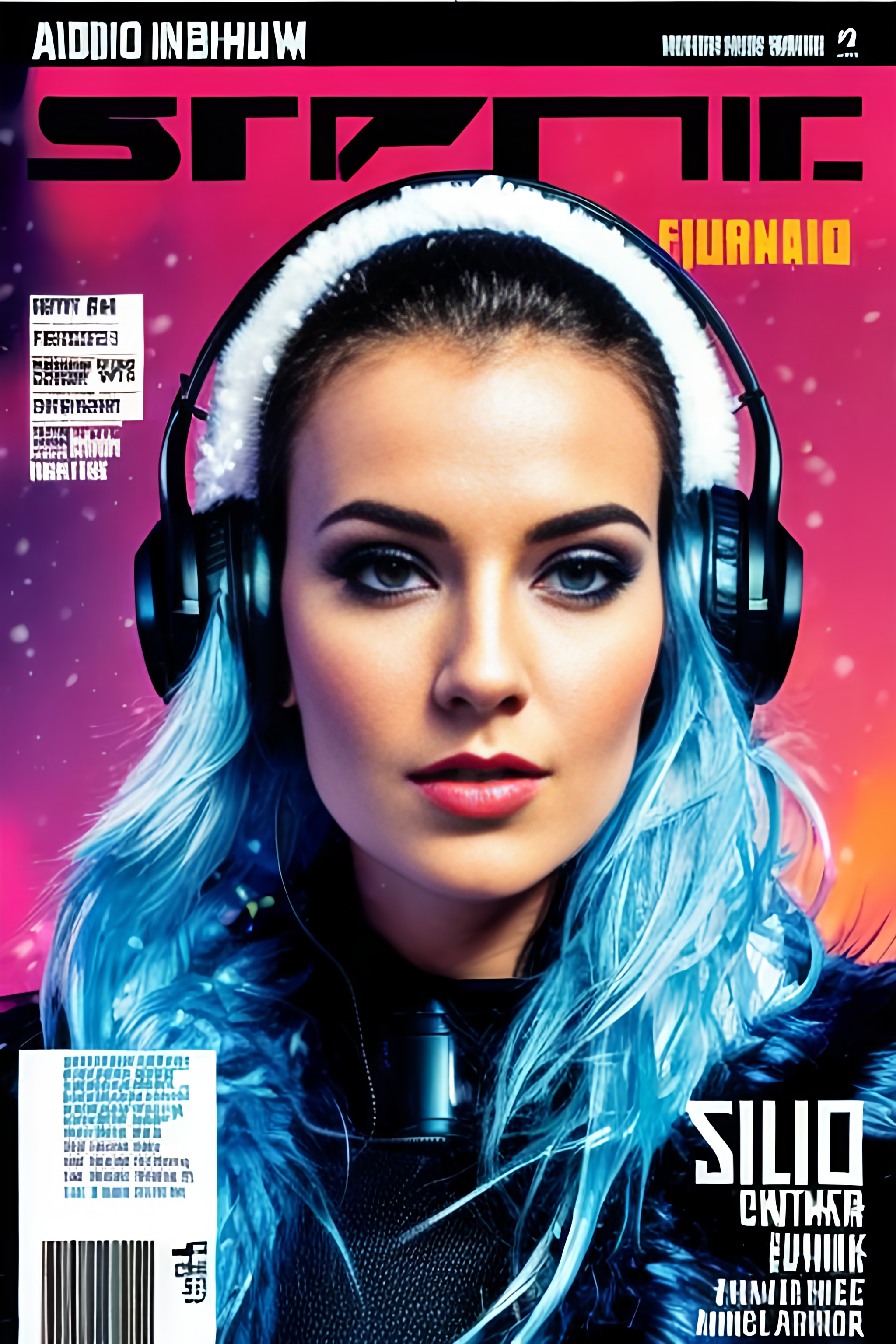 audio radio hifi icelandic cyber punk futuristic magazine woman snow ...