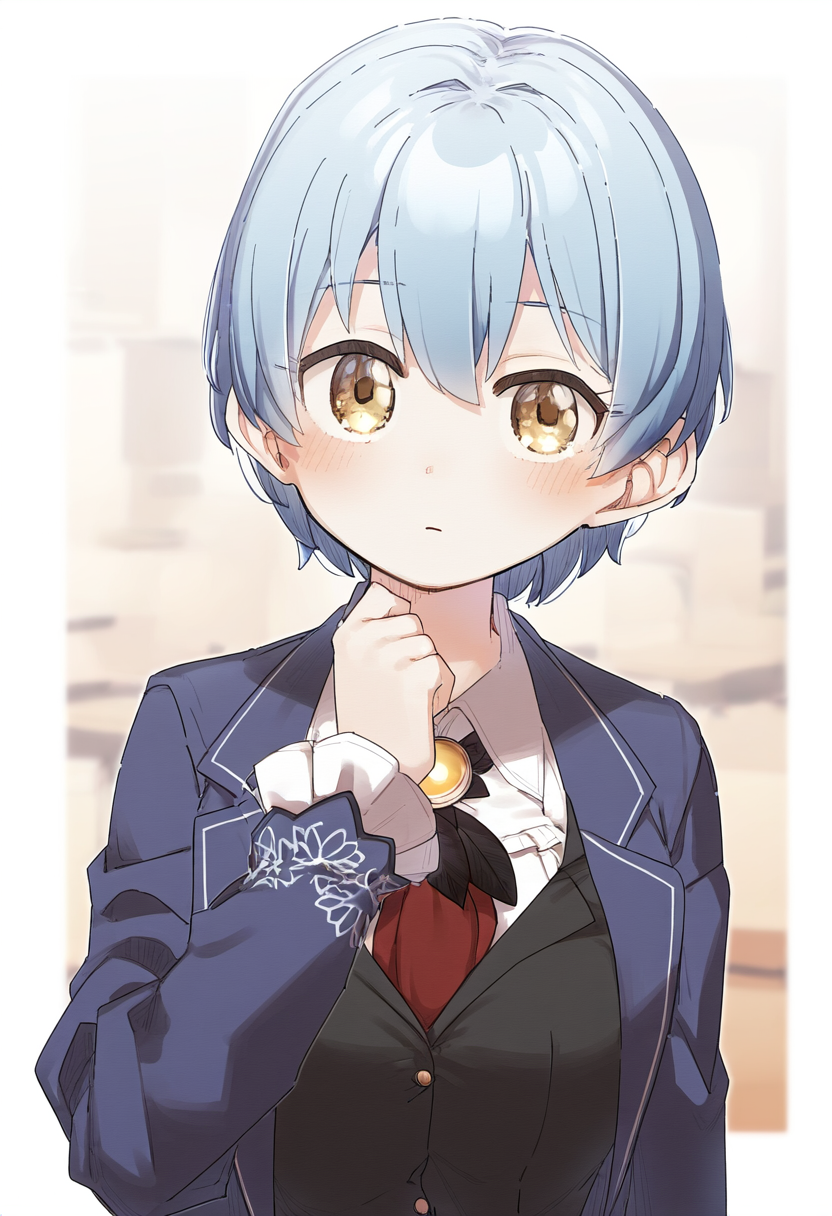 depth of field, 1girl, {{{angela (project moon)}}}, short hair, artist ...