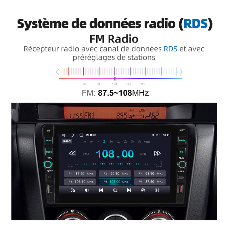 Pour Mazda 3 (2003-2009) Autoradio Android 15 CarPlay avec USB Type-C ...