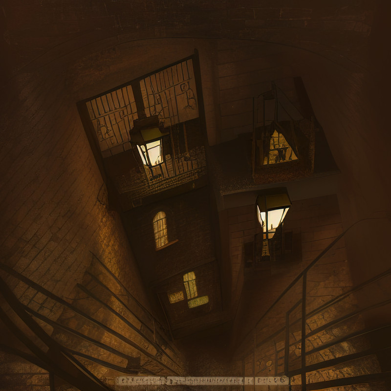 51 a dark city at night buildings of old bricks city sat on channel of ...