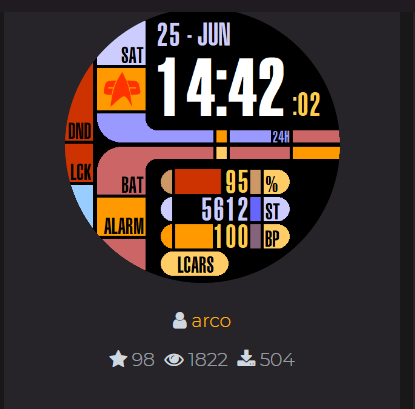 GTR MINI - LCARS watchface - Amazfit Watch faces