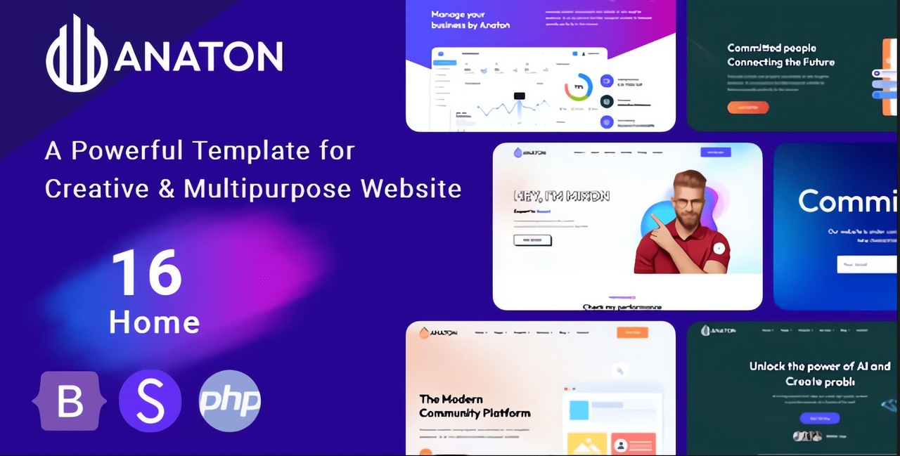 Anaton - Software & SaaS Landing Page Template HTML – Bliter GPL