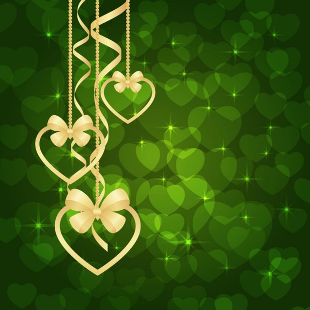 Green valentine background heart decorative vector 01 — Postimages