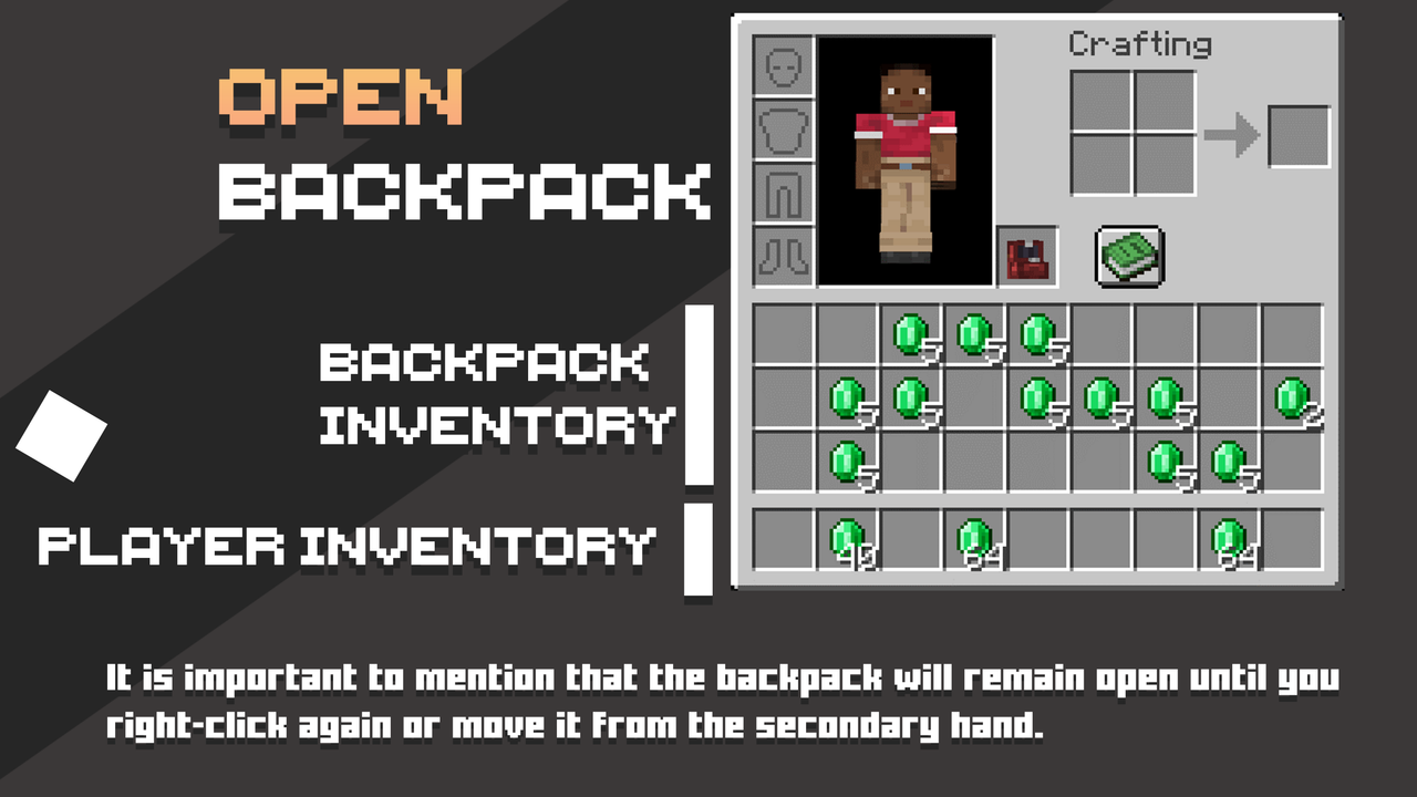 Backpacks! Bring all the items you want with you 1.21.3 Minecraft Data Pack