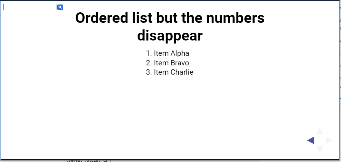 Html How To Make The Numbers Of Ordered List Visible In Revealjs Produced By R Markdown Using 0533