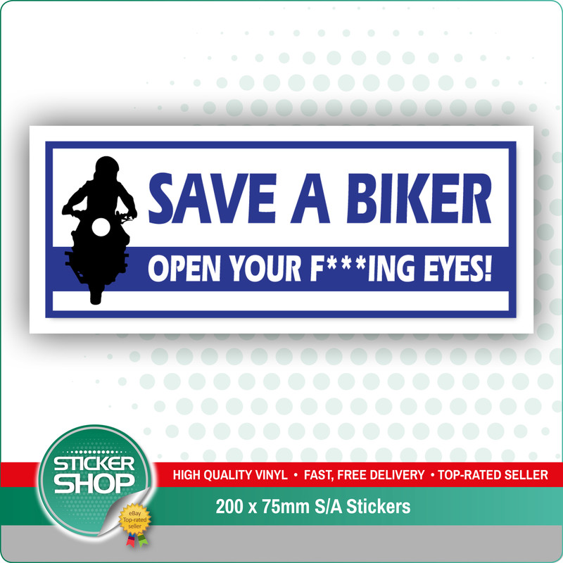 Save a Biker Think Bike Decal Sticker Wall Car Van Laptop Bike | eBay