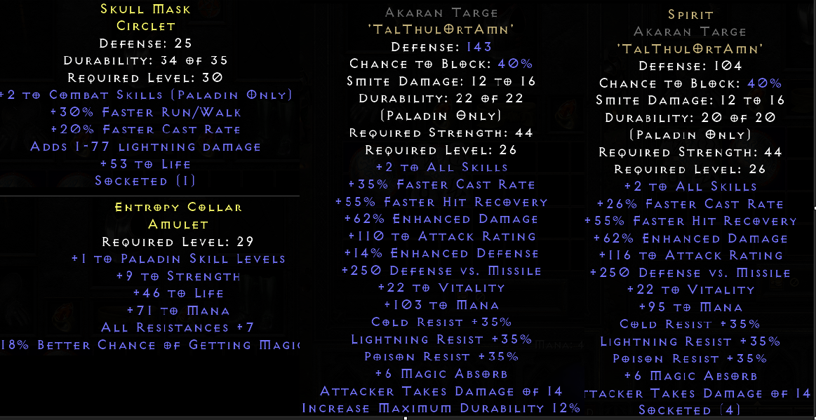 Lld Pala Items - Topic - d2jsp