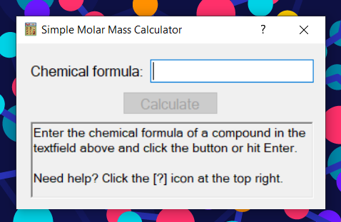 GitHub - ShadyMedic/Simple-Molar-Mass-Calculator: Just a simple Windows ...