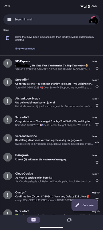 Suddenly started getting 8-10 (correctly identified) spam emails every ...