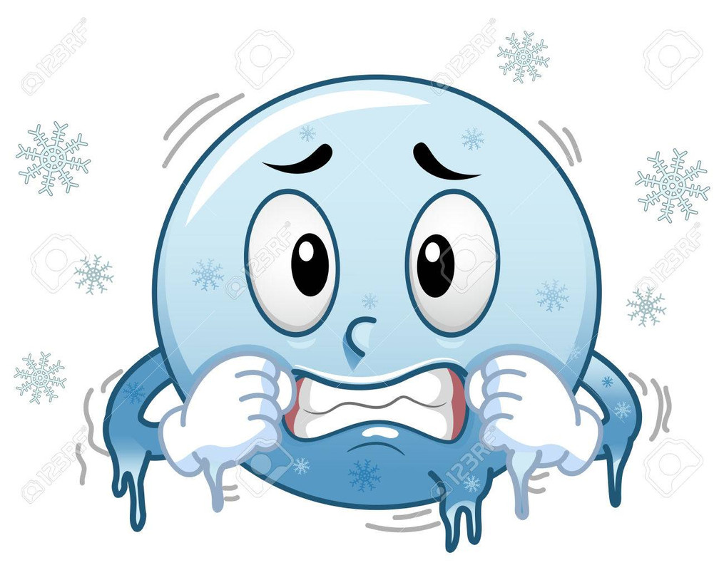 86270919 illustration d une mascotte bleue smiley en froid entourée de ...