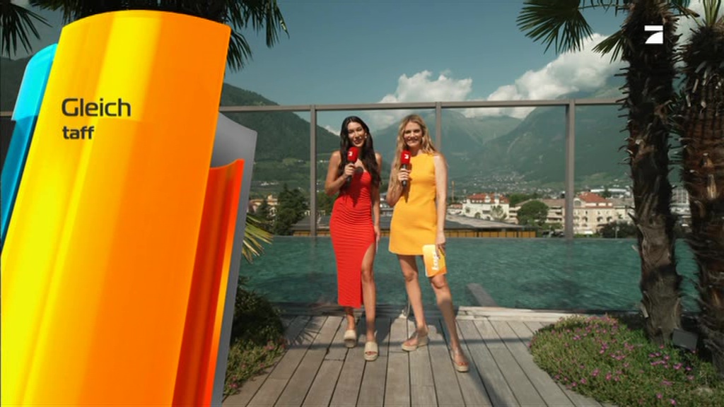 Neda Peemüller und Viviane Geppert bei ‘taff‘ auf ProSieben am 02.08.2024 - kleine Fernsehseite ...