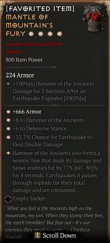 4ga Rakanoth's Wake , Mantle Of Mountain's Fury - Topic - d2jsp