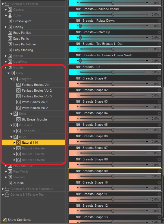 Guide How To Organize Morphs In Daz Studio Parameters Free Daz 3d