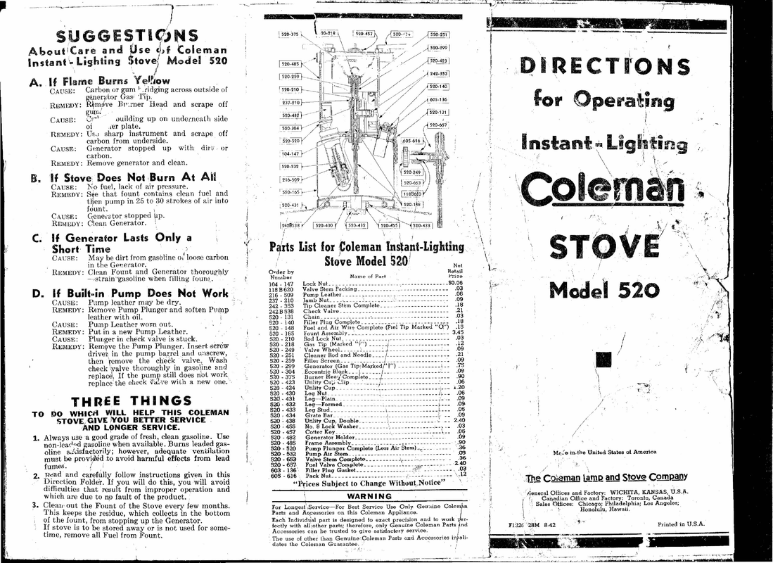 bought a 520-498 stove - convert to regular 520? - The Coleman ...