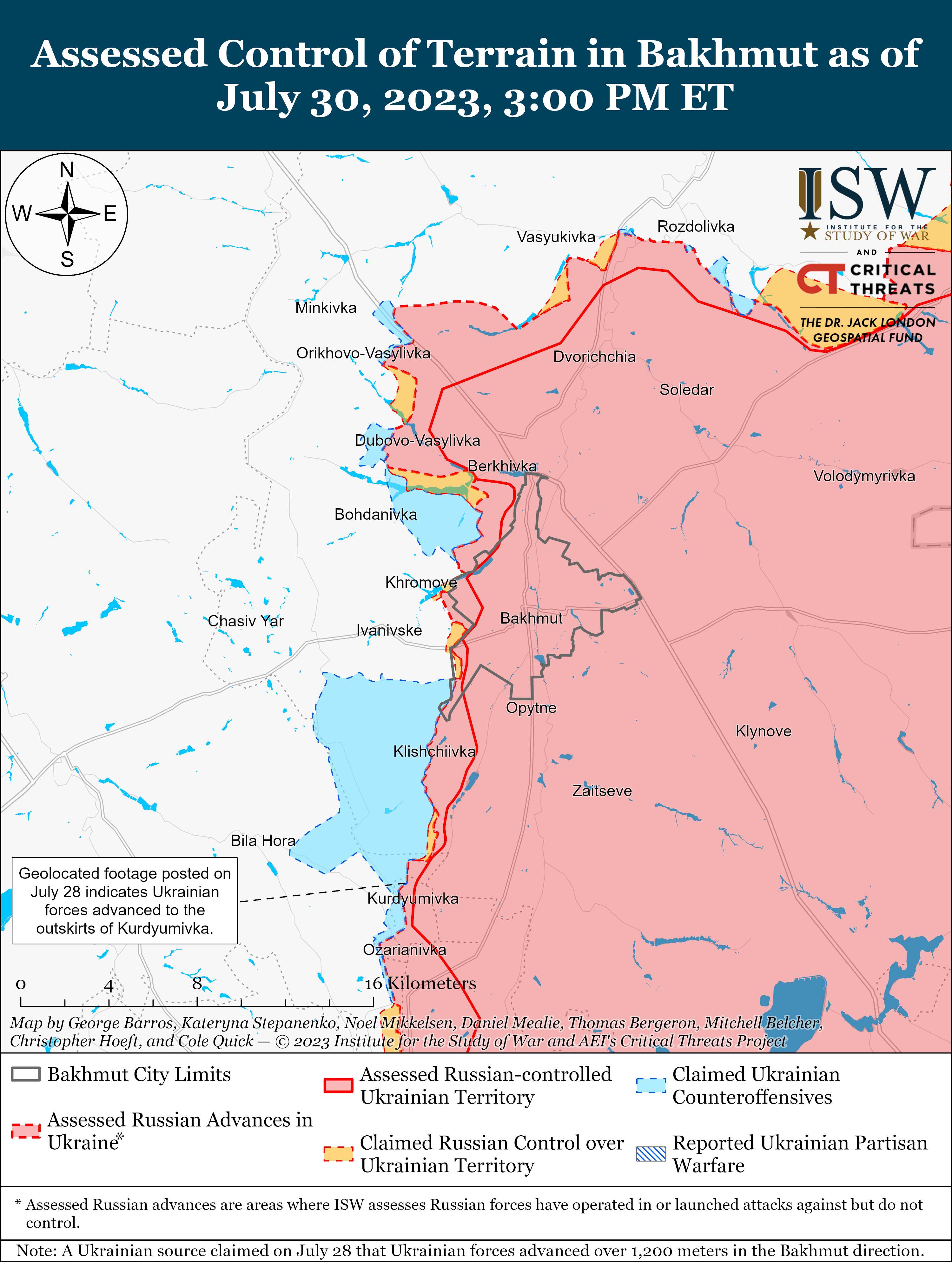 Bakhmut Battle Map Draft July 30,2023 — Postimages