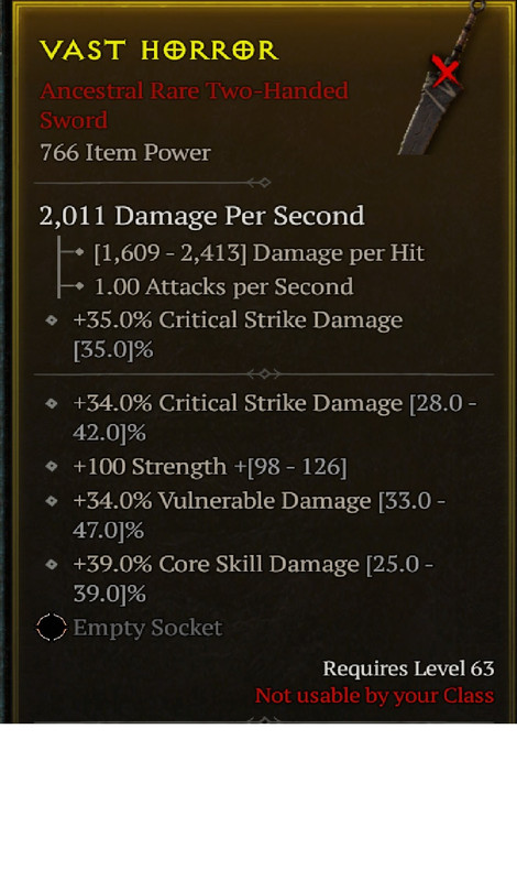 Lvl 63 4/4 2h Sword. Amazing Starting Weapon! - Topic - d2jsp