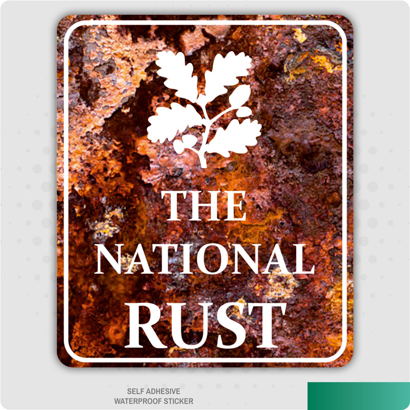The National Rust Sticker - Funny Novelty Car, Van Vinyl Self-Adhesive ...