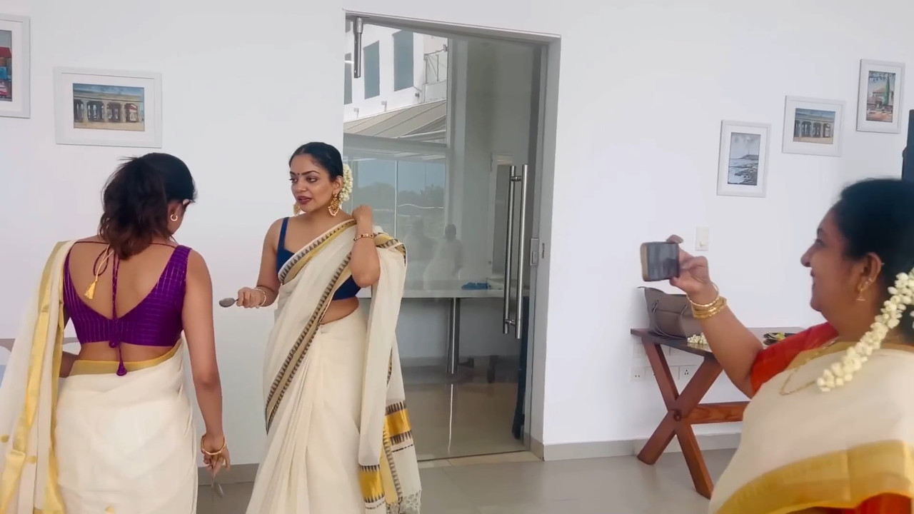 diya krihsa ishani krisha and other girl onam celbration navel show mp4 snapshot 02 24 168 ...