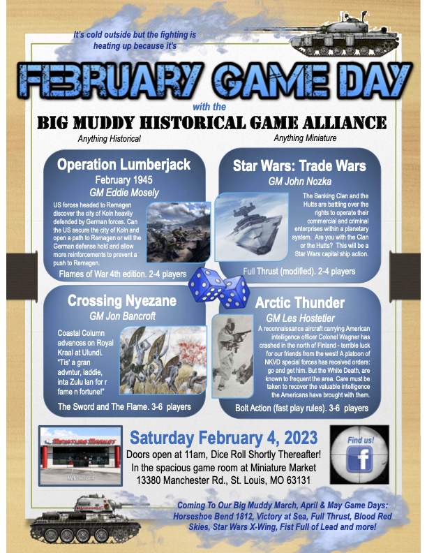 [TMP] "Big Muddy February Game Day Schedule" Topic