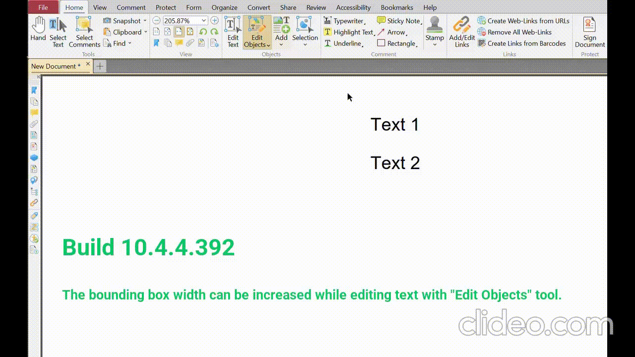 Can't increase box width while editing text with "Edit Objects" tool ...
