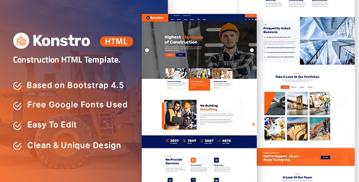Konstro - Construction HTML Template – Bliter GPL