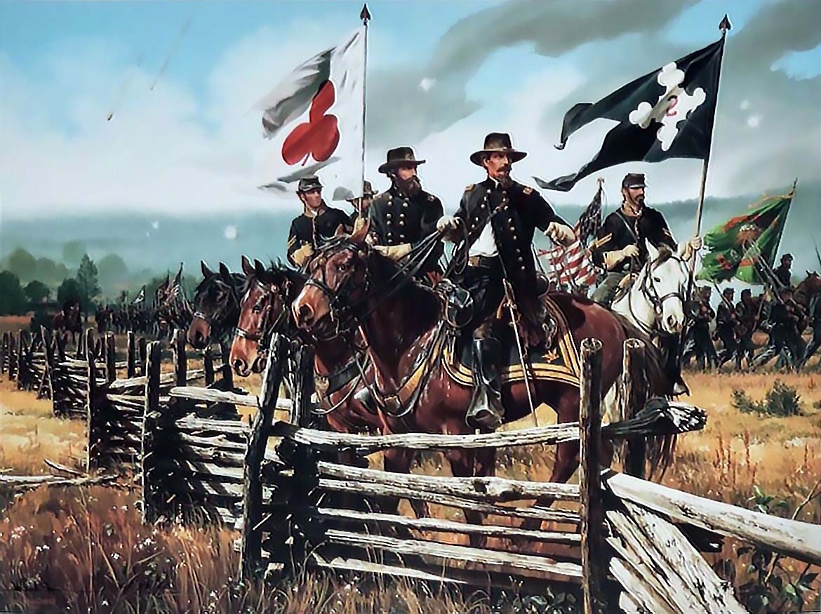 Civil americana, Gettysburg, El general Dan Sicles entrando con el 3º cuerpo, Pennsylvania,2 de ...