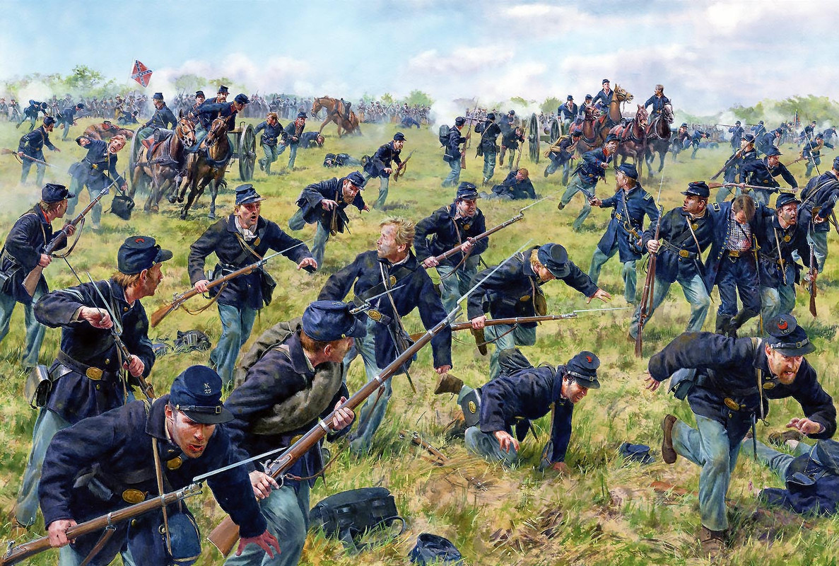 civil americana, Gettysburg,la retirada de Blochers knoll hacia las 3,30 o 4,00 el primer dia ...